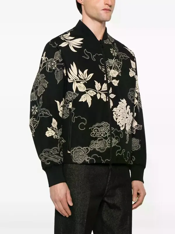 Moncler Vandea Bomber Jacket With Floral Print