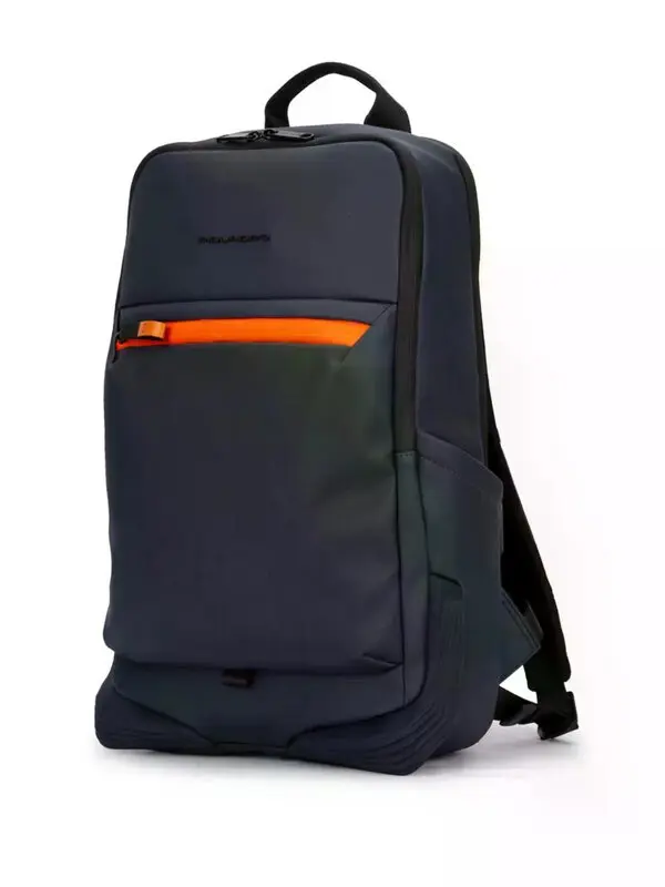 PIQUADRO Water-resistant Calf Leather Backpack - Blue
