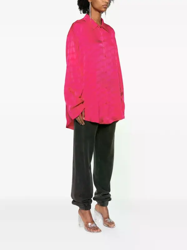 Balenciaga Jacquard Logo Satin Shirt