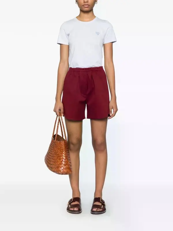 FORTE_FORTE Twill Cotton Shorts - Red
