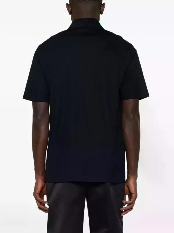 FERRAGAMO Jacquard-pocket V-neck Polo Shirt