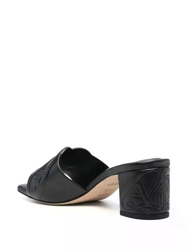 Alexander McQueen Seal Heeled Sandals - Black