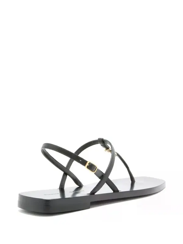Proenza Schouler Leather Cross-strap Flat Sandals - Black