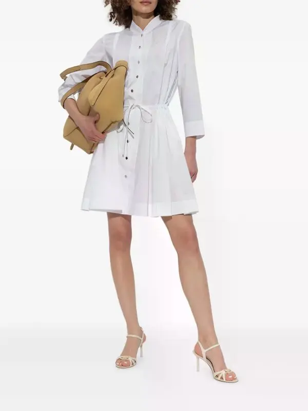 Tory Burch Cotton Mini Dress With Drawstring Waist And Three-quarter Length Sleeves
