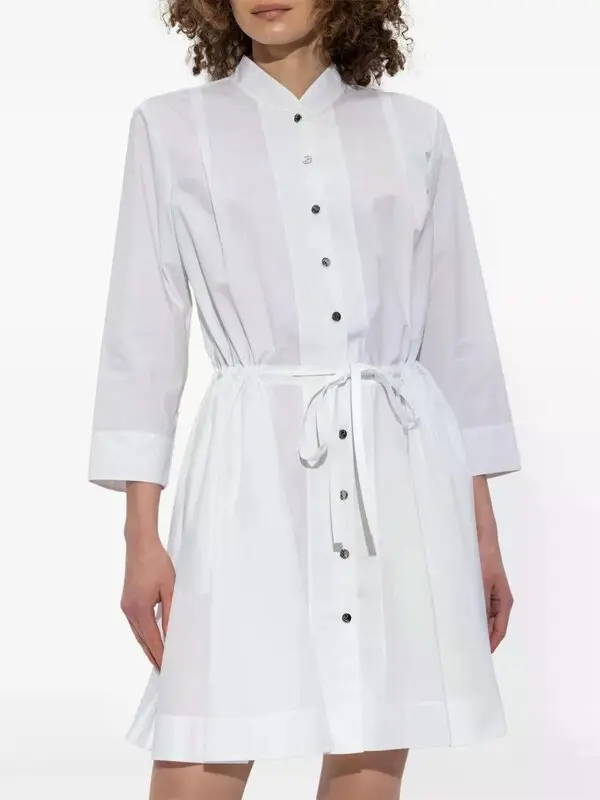 Tory Burch Cotton Mini Dress With Drawstring Waist And Three-quarter Length Sleeves