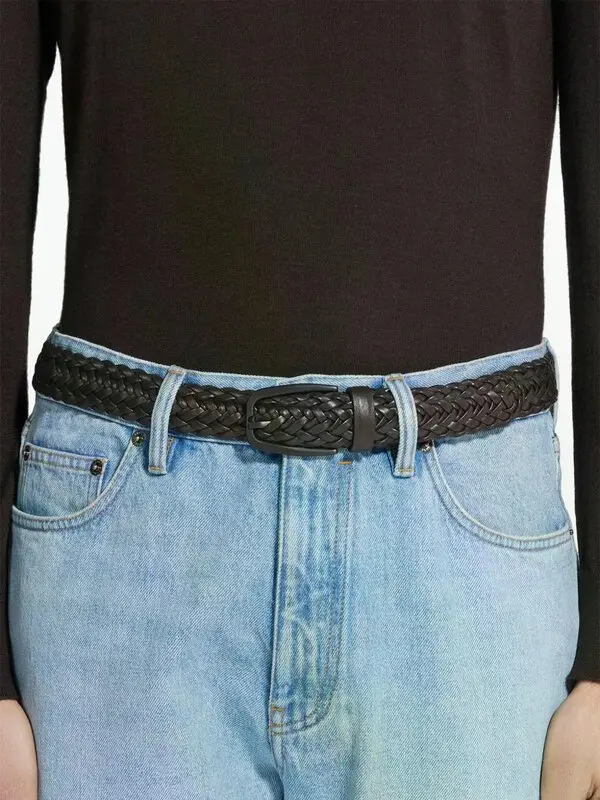 Zegna Braided Leather Belt