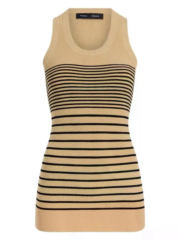 Proenza Schouler Archive Beige Racerback Knit Top - Neutrals