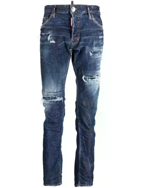 Dsquared2 Distressed-finish Denim Jeans - Blue