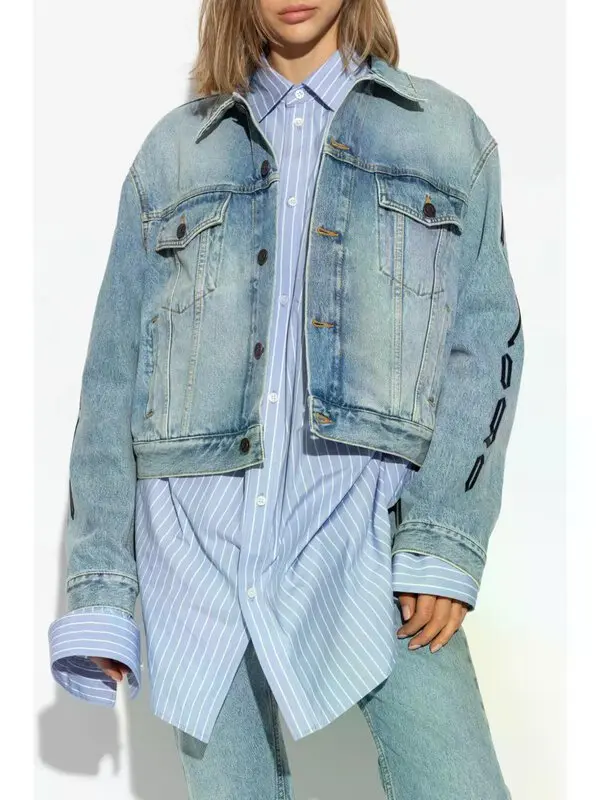 Balenciaga Washed Denim Cropped Jacket