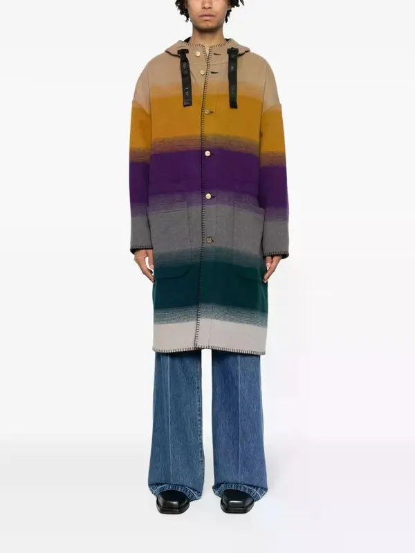 Roberto Cavalli Colour-block Striped Coat
