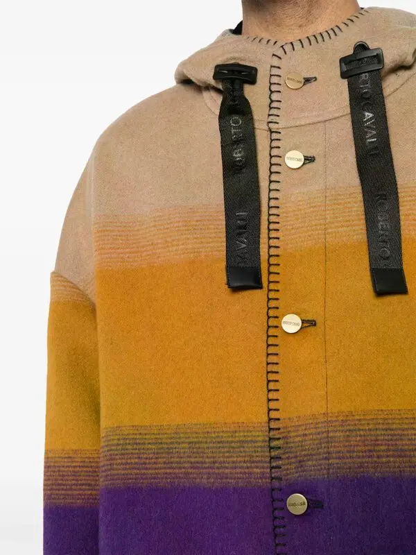 Roberto Cavalli Colour-block Striped Coat