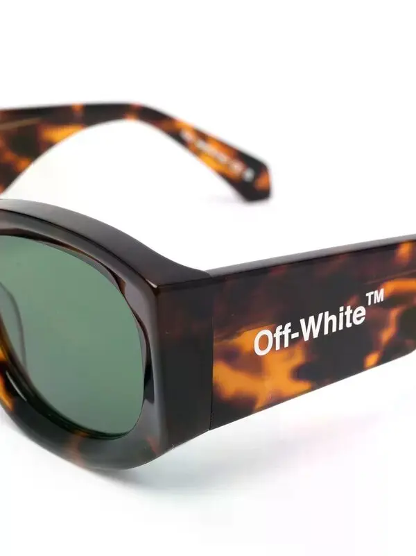 Off-White Tortoiseshell Oval Frame Sunglasses