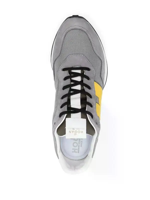 Hogan Suede And Mesh Panelled Low-top Sneakers - Grey