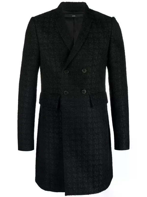 SAPIO Boucle Double-breasted Coat
