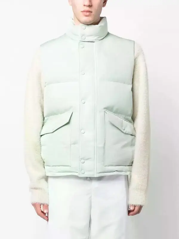 Alexander McQueen Logo Print Puffer Gilet - Green