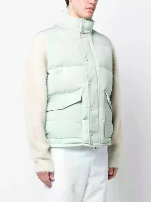 Alexander McQueen Logo Print Puffer Gilet - Green