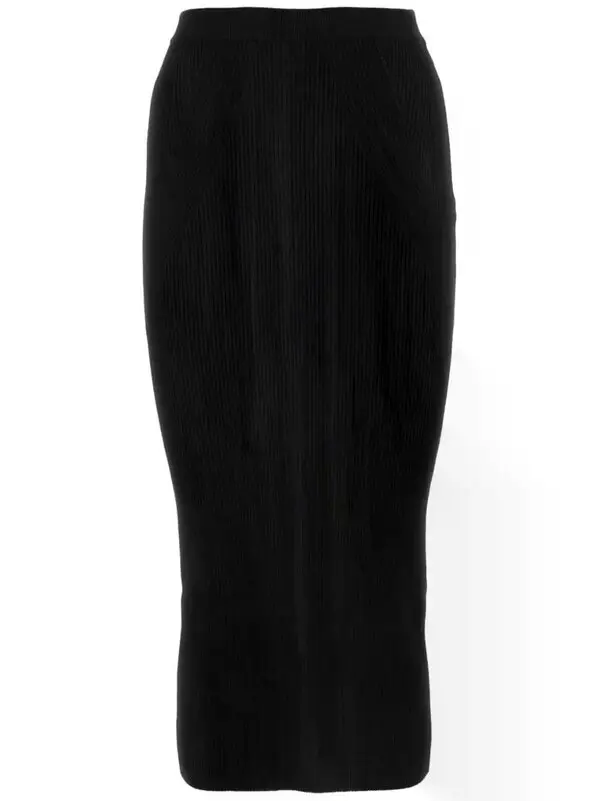 Alexander McQueen Ribbed Knit Pencil Skirt - Black