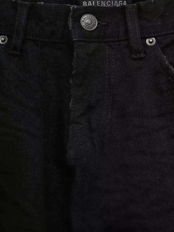 Balenciaga Wide-leg Jeans With Frayed Hem