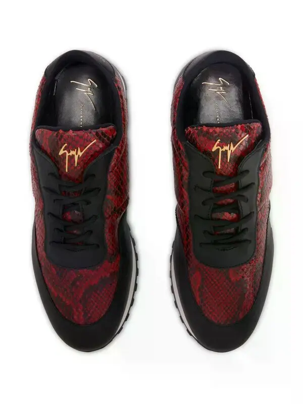 GIUSEPPE ZANOTTI Jimi Textured Leather Low-top Sneakers - Black