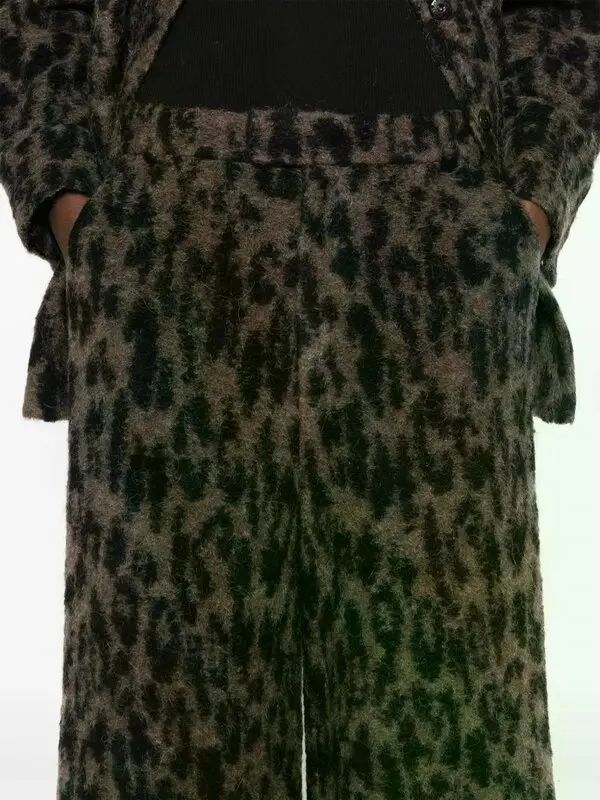 A.M.G. Wool Trousers With Leopard Print