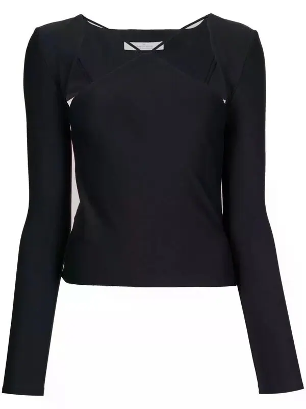 Rokh Cut-out Detail Long-sleeve T-shirt - Black