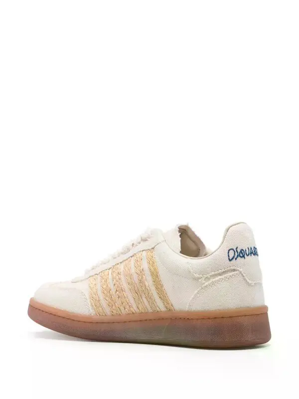 Dsquared2 Lace-up Sneakers With Embroidered Motif
