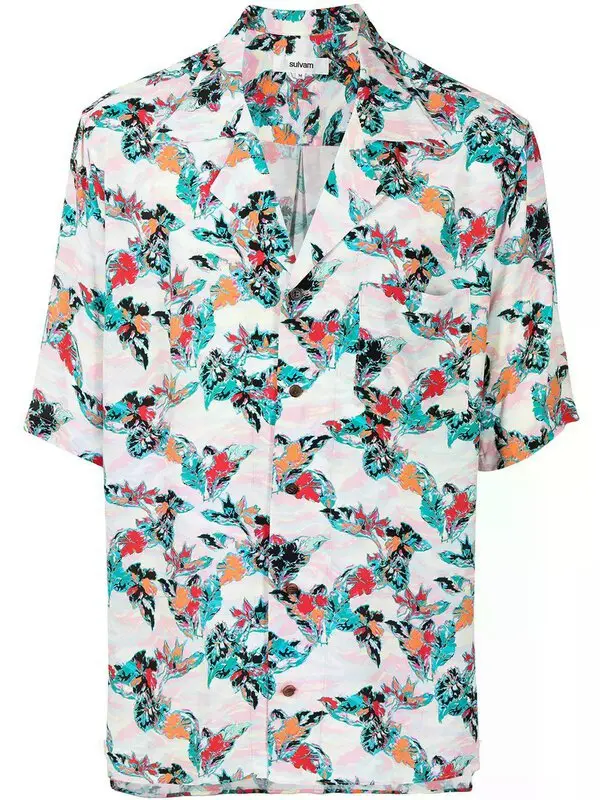 SULVAM Floral-print Shirt - Multicolour