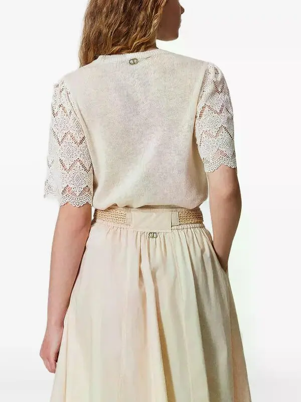 TWINSET Belted Midi Skirt