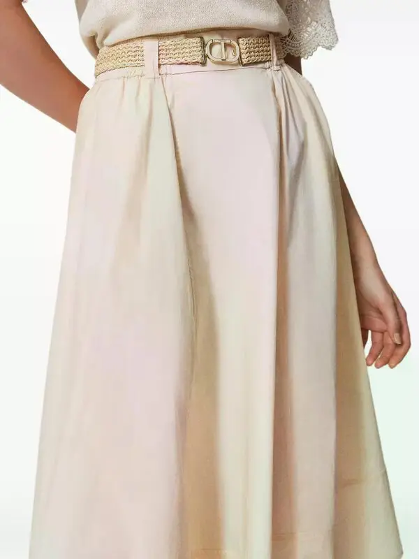 TWINSET Belted Midi Skirt