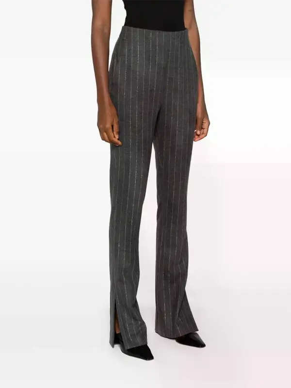 GENNY Pinstripe Wool Blend Flare Trousers