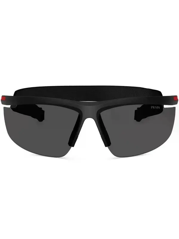 Prada Sports Sunglasses With Logo Print - Black