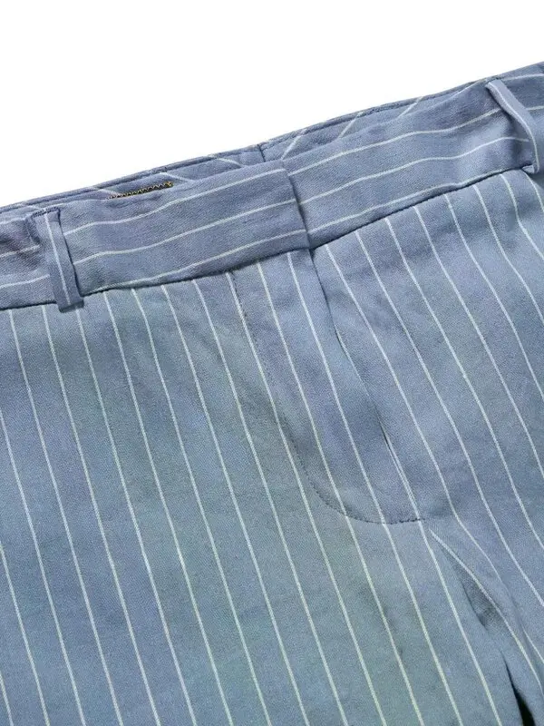 Brooks Brothers Pinstripe Wide Leg Trousers - Blue