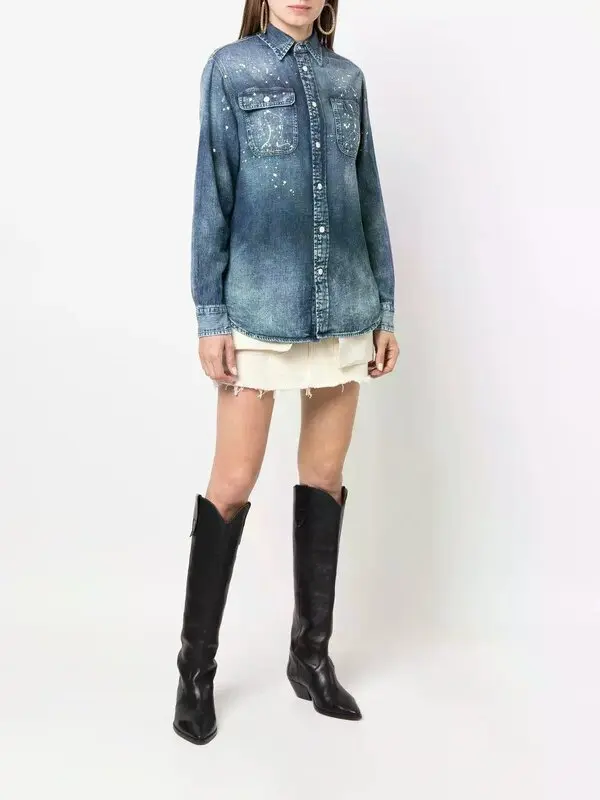 Ralph Lauren Paint-splatter Denim Shirt