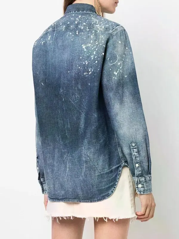 Ralph Lauren Paint-splatter Denim Shirt