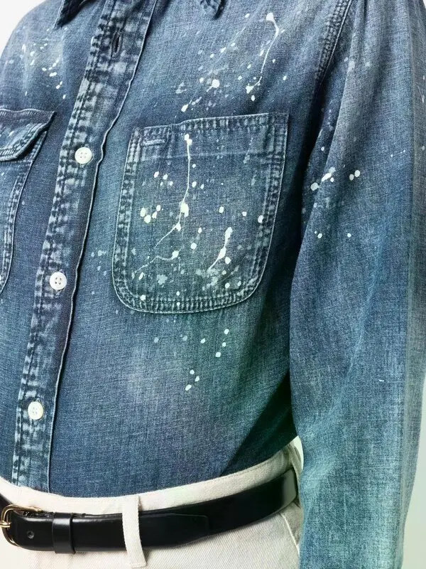 Ralph Lauren Paint-splatter Denim Shirt