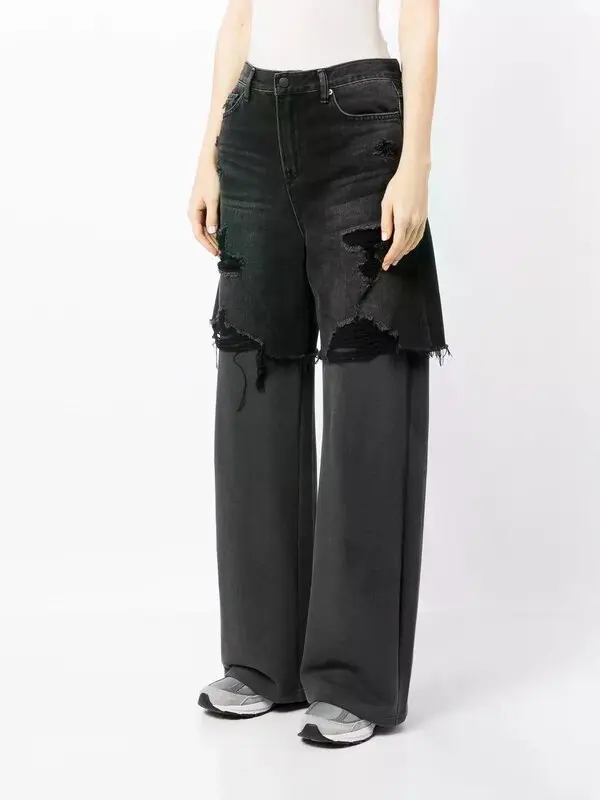 Goen.j Distressed Wide-leg Jeans