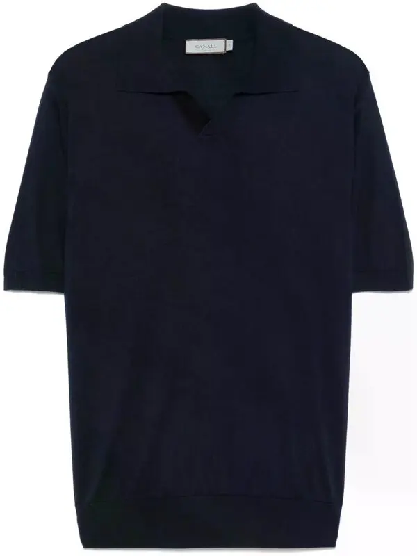 Canali Polo-collar T-shirt - Blue