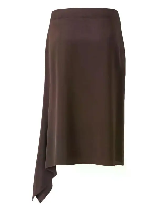 Peserico Draped Detail Midi Skirt - Brown