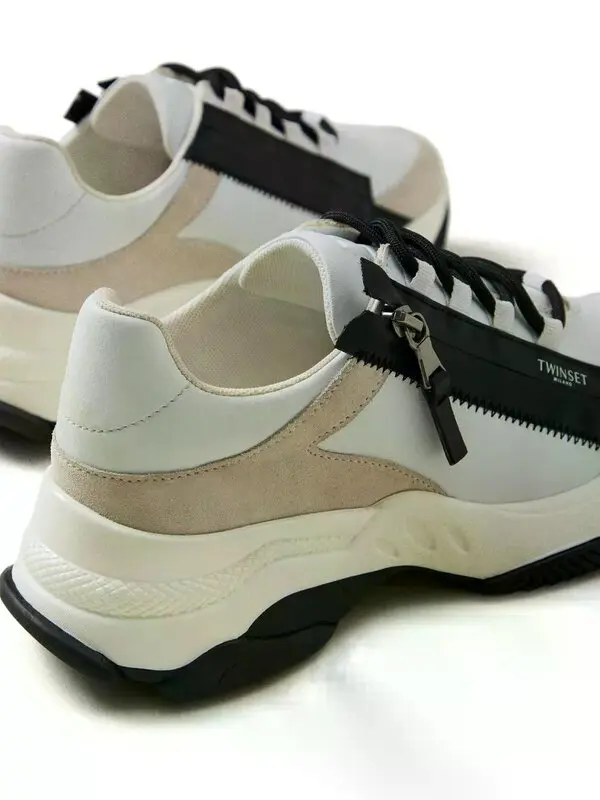 TWINSET Logo-print Calf Suede Sneakers