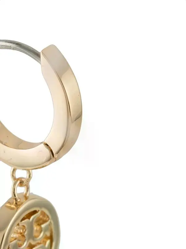 Tory Burch Miller Hoop Earrings With Pavé Crystal - Gold