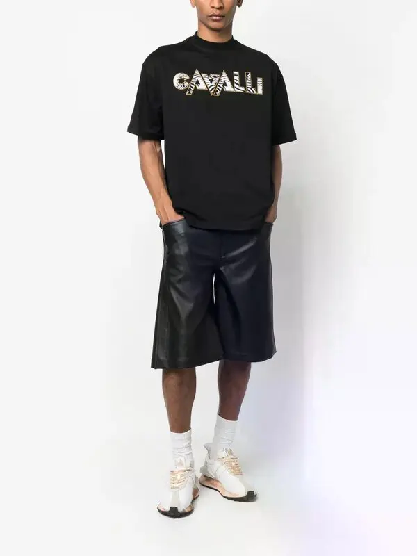 Roberto Cavalli Zebra-print Logo T-shirt