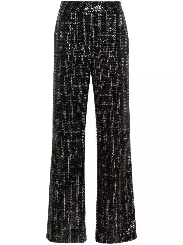 GENNY Sequinned Plaid Trousers