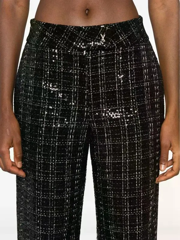 GENNY Sequinned Plaid Trousers