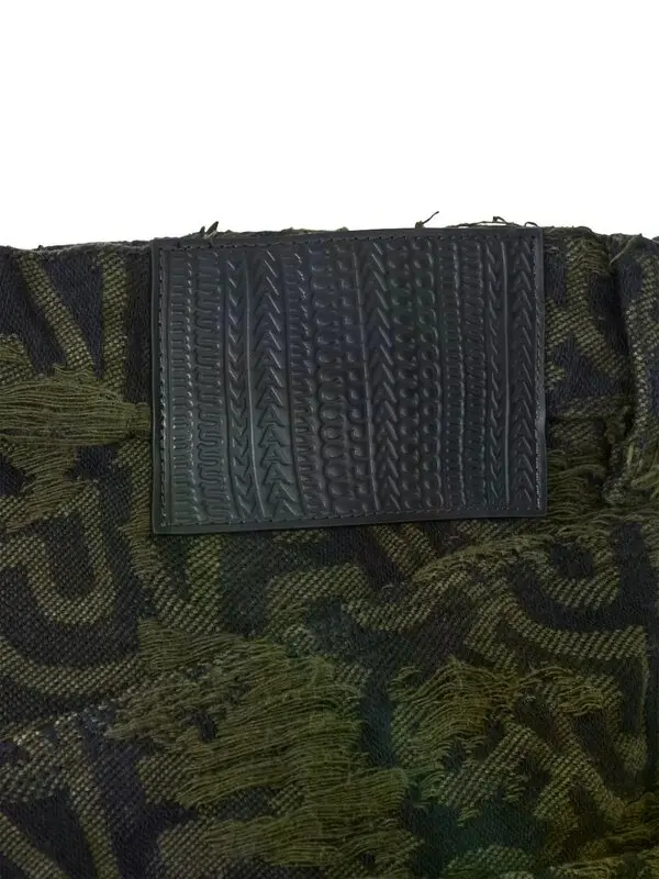 Marc Jacobs Monogram Pattern Distressed Wide-leg Jeans