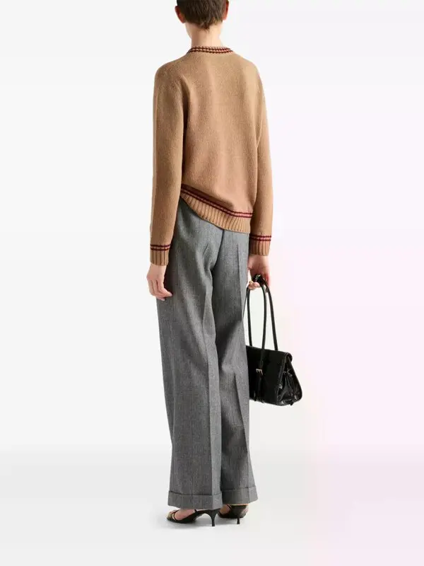 Prada Intarsia Knit Logo Sweater