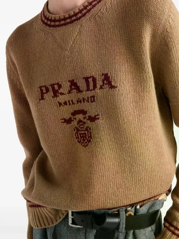 Prada Intarsia Knit Logo Sweater