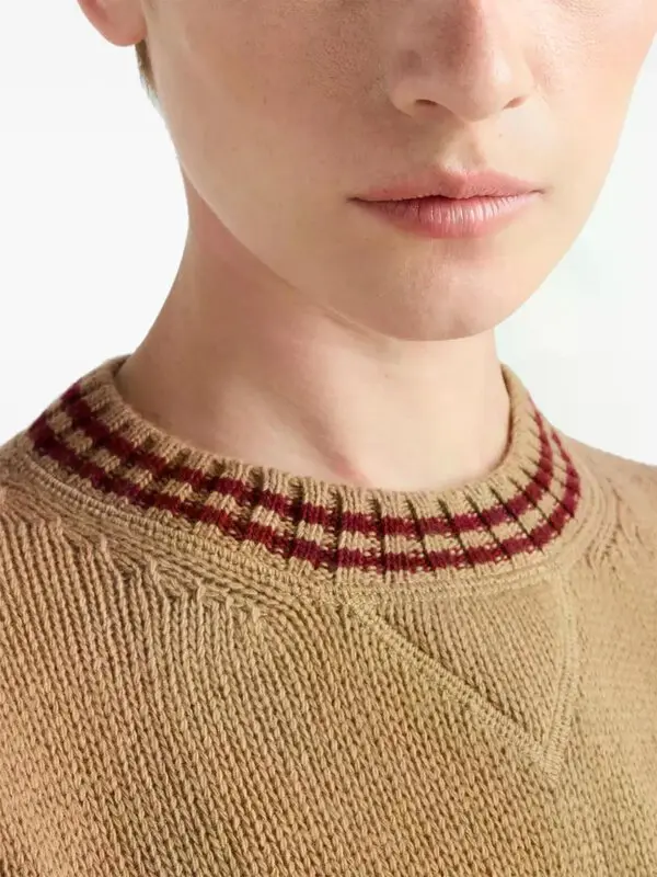Prada Intarsia Knit Logo Sweater