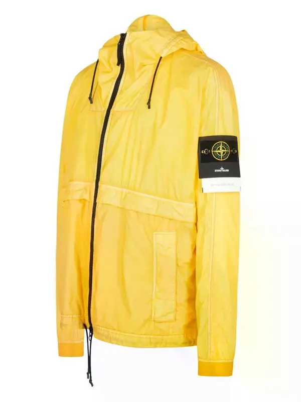 Stone Island Hooded Jacket With Zip Fastening And Drawstring Hem
