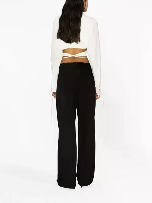 Calvin Klein Mid-rise Wide-leg Trousers With Pleat Detailing