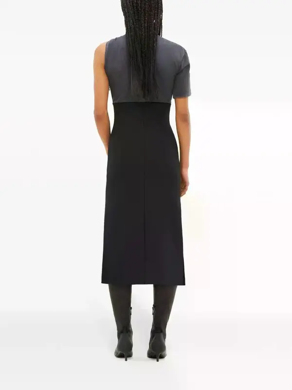 COURREGES Panelled Midi Dress With Logo Print